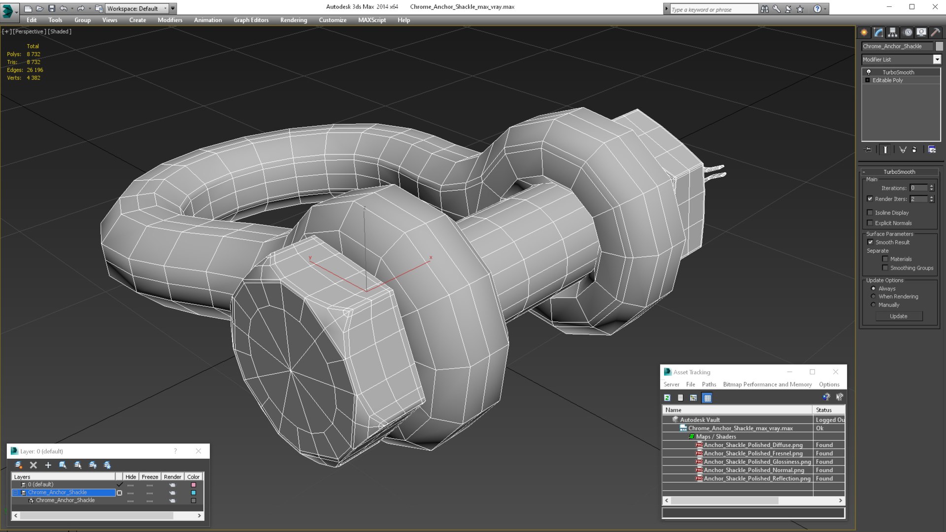 Chrome Anchor Shackle 3D Model - TurboSquid 2022242