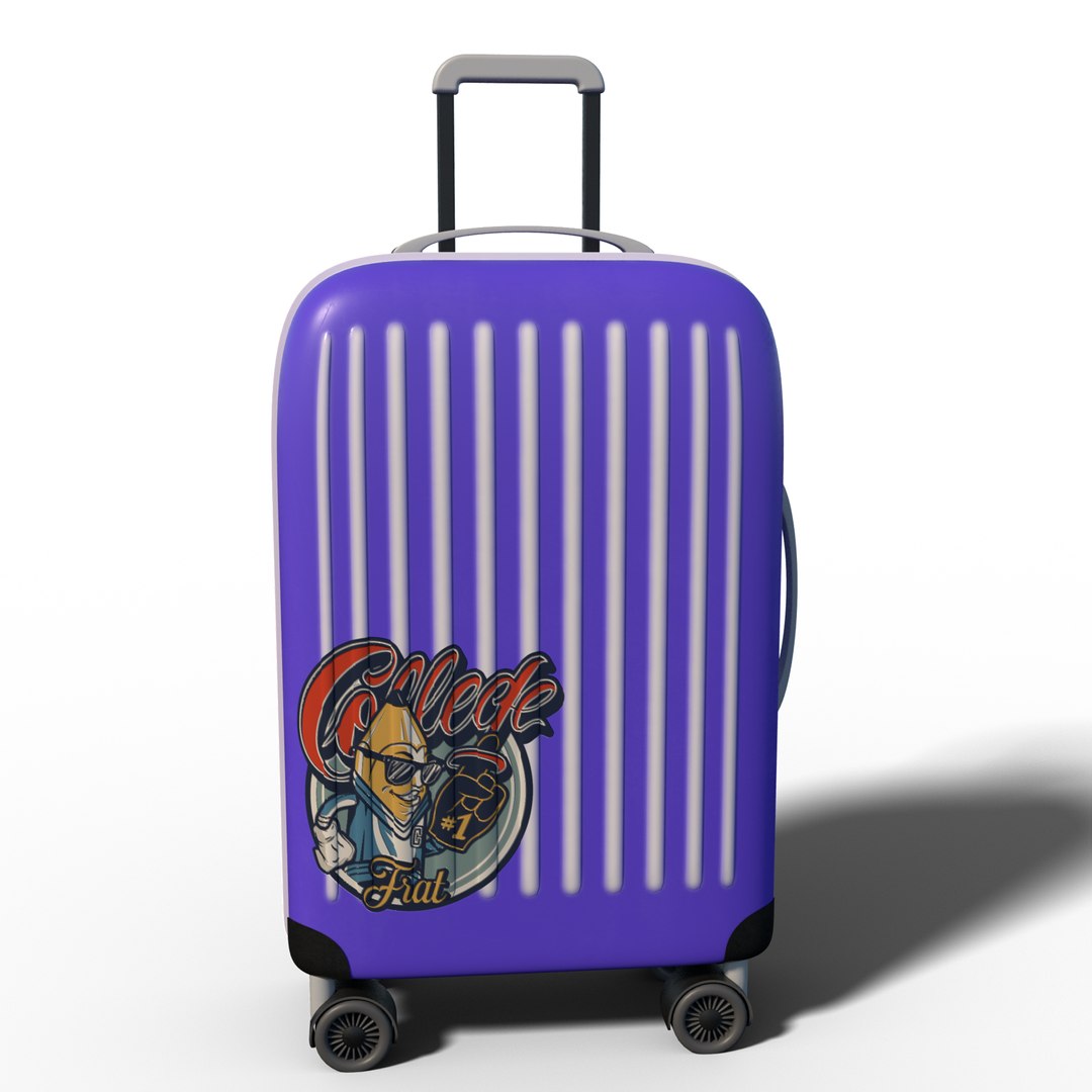 3D Trolley Bag Purple Model - TurboSquid 2086895
