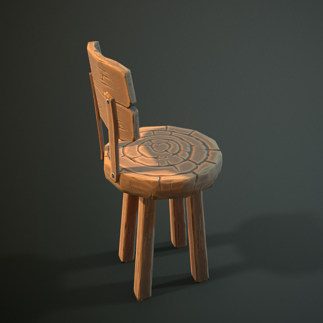 3D Simple Stylized Chair - TurboSquid 1401894