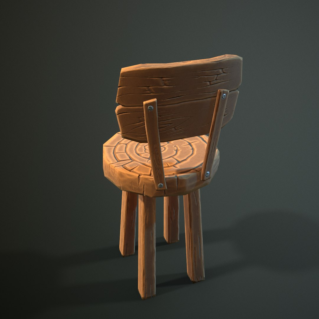 3D Simple Stylized Chair - TurboSquid 1401894