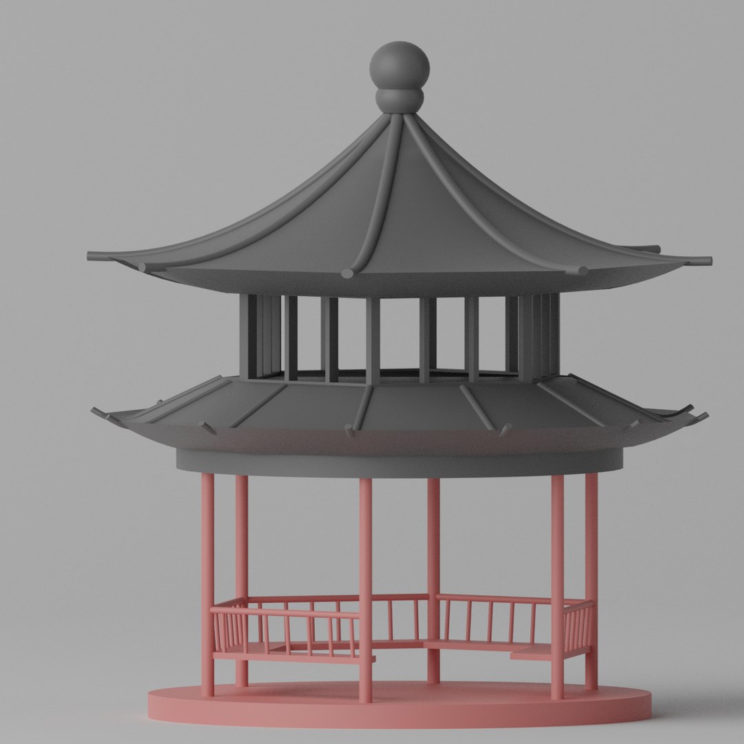 3D Cartoon Chinese Pavilion 2 - TurboSquid 2123189