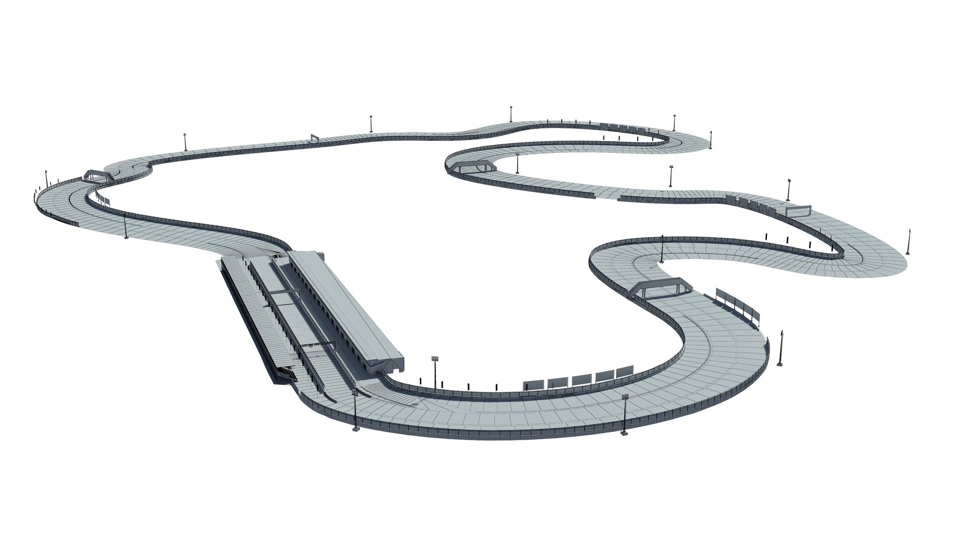 Race Track Road Model - TurboSquid 2224370