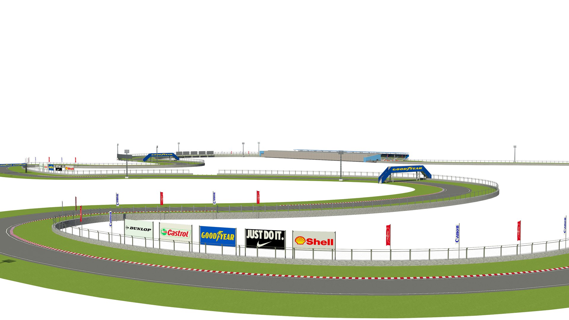 Race Track Road Model - TurboSquid 2224370