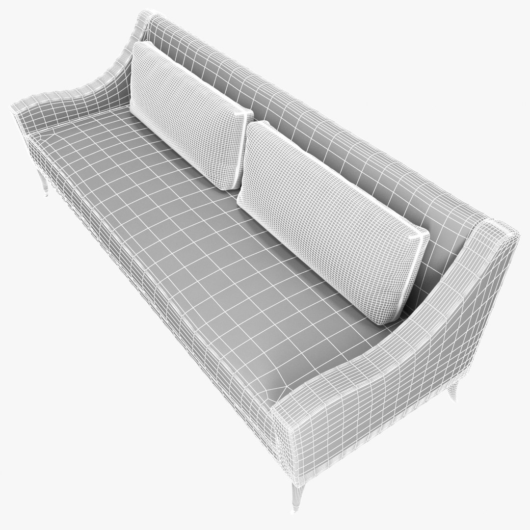 3d Model Sofa Custom Curved Arms