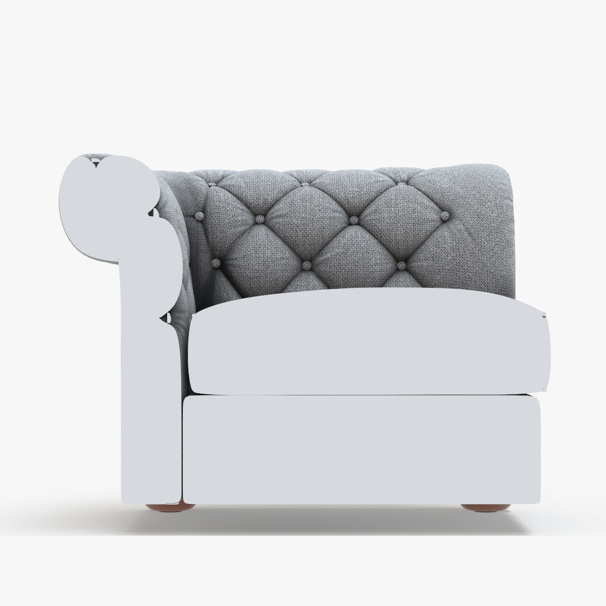 3D knightsbridge linen tufted scroll - TurboSquid 1152280
