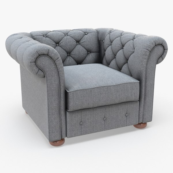 3D knightsbridge linen tufted scroll - TurboSquid 1152280