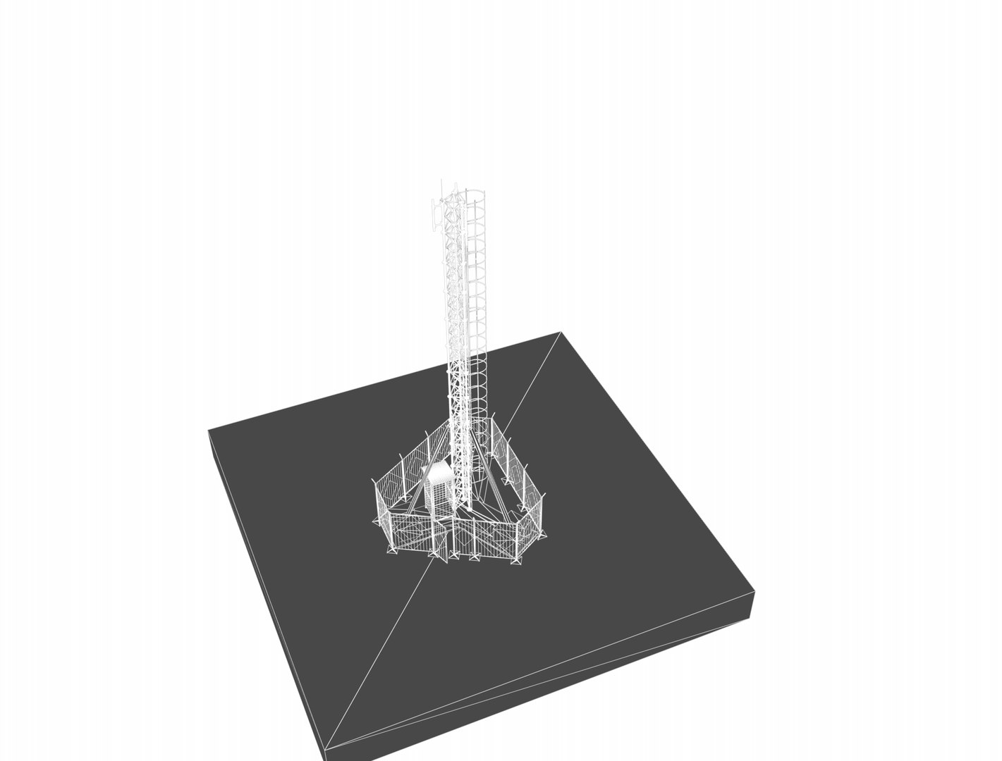 Telecommunication Steel Structure Tower 3D Model - TurboSquid 1486085