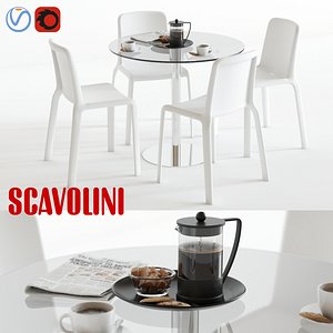3d scavolini shangay mya dining set model