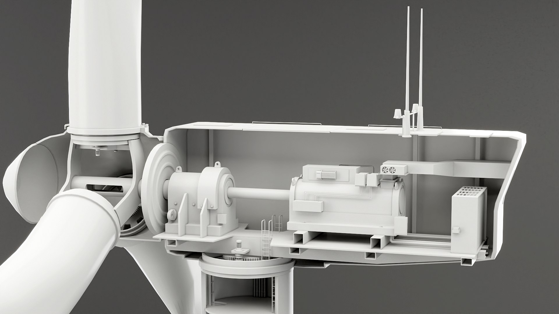 Offshore Wind Turbine Cutaway No Materials 3D Model - TurboSquid 2187302