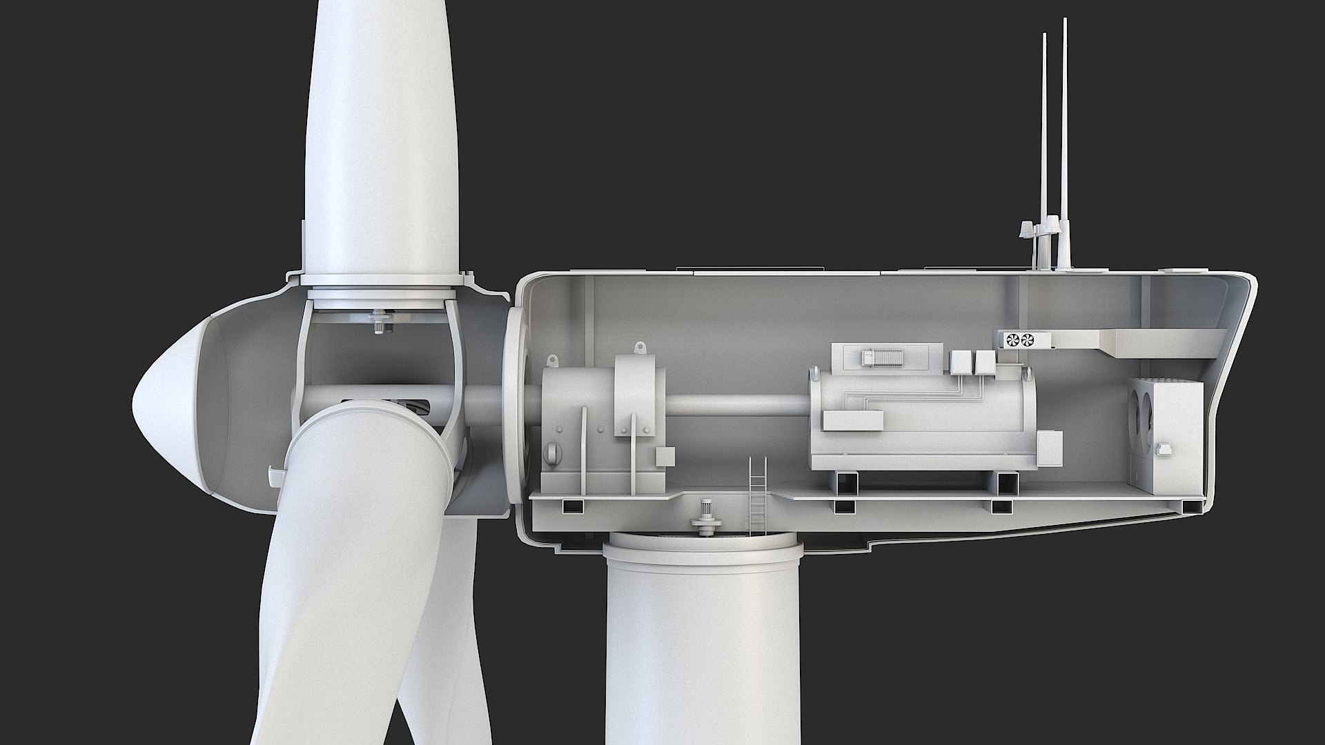 Offshore Wind Turbine Cutaway No Materials 3D Model - TurboSquid 2187302