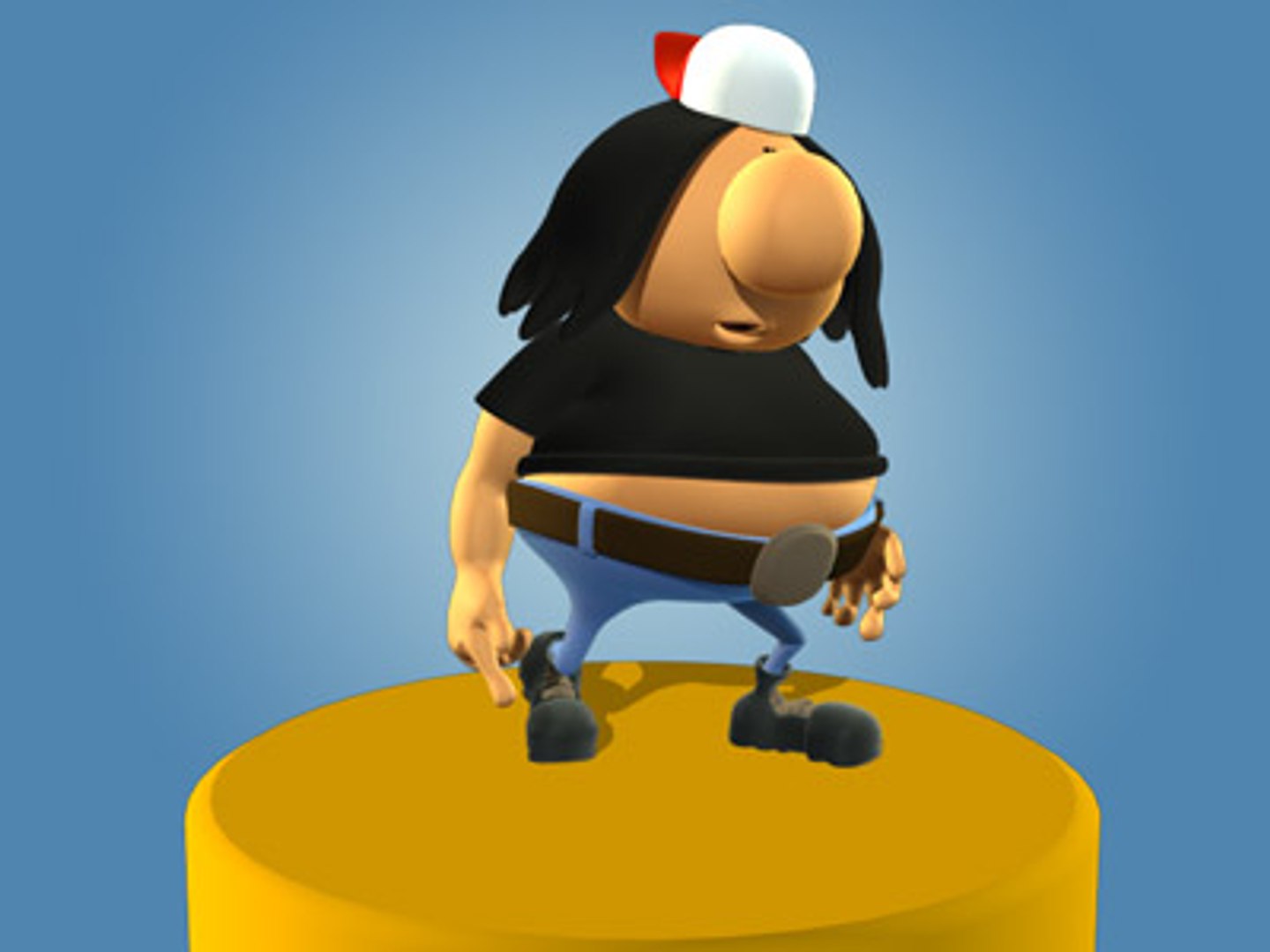 3d Fat Cartoon Rocker Model