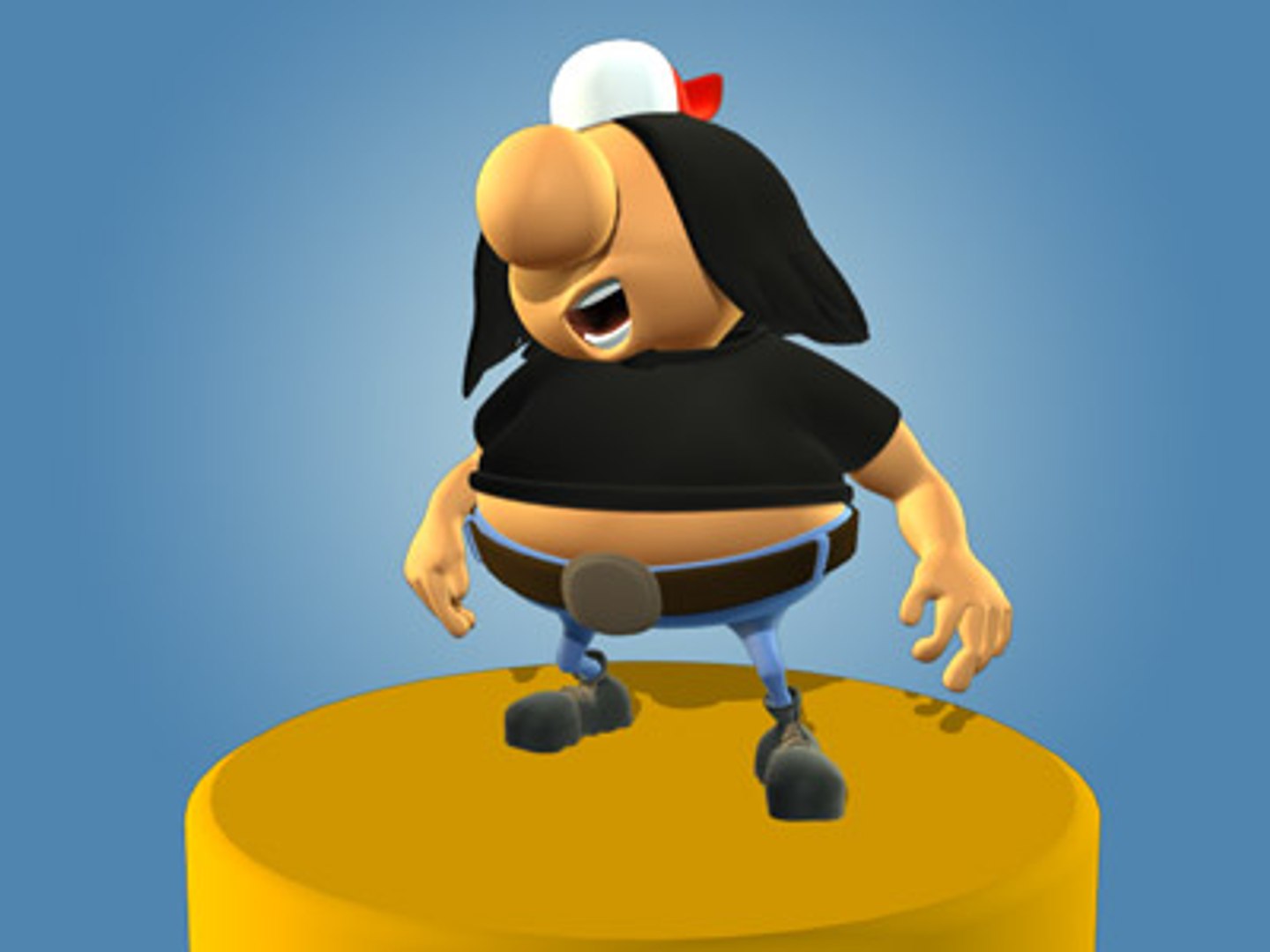 3d Fat Cartoon Rocker Model