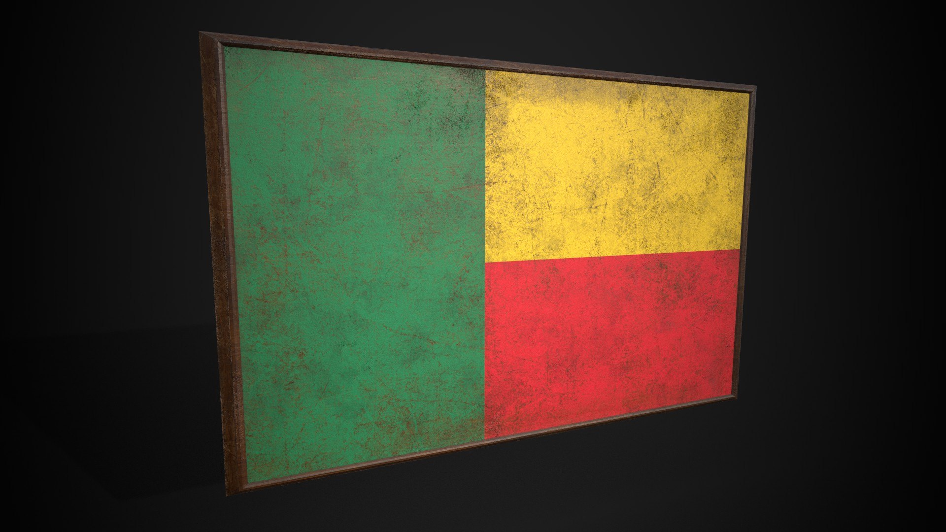 3D Old Picture Frame With Benin-Dahomey Flag - TurboSquid 2252240