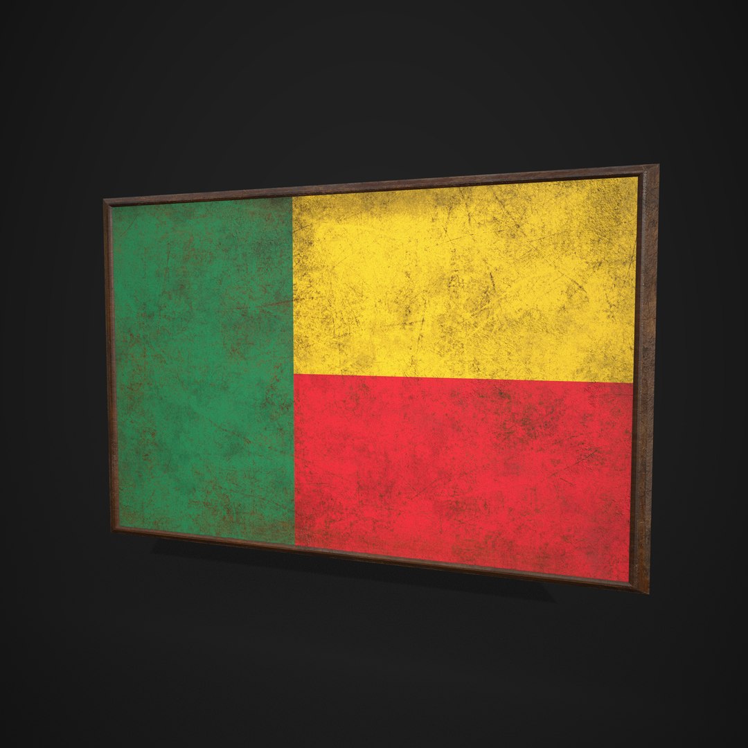 3D Old Picture Frame With Benin-Dahomey Flag - TurboSquid 2252240