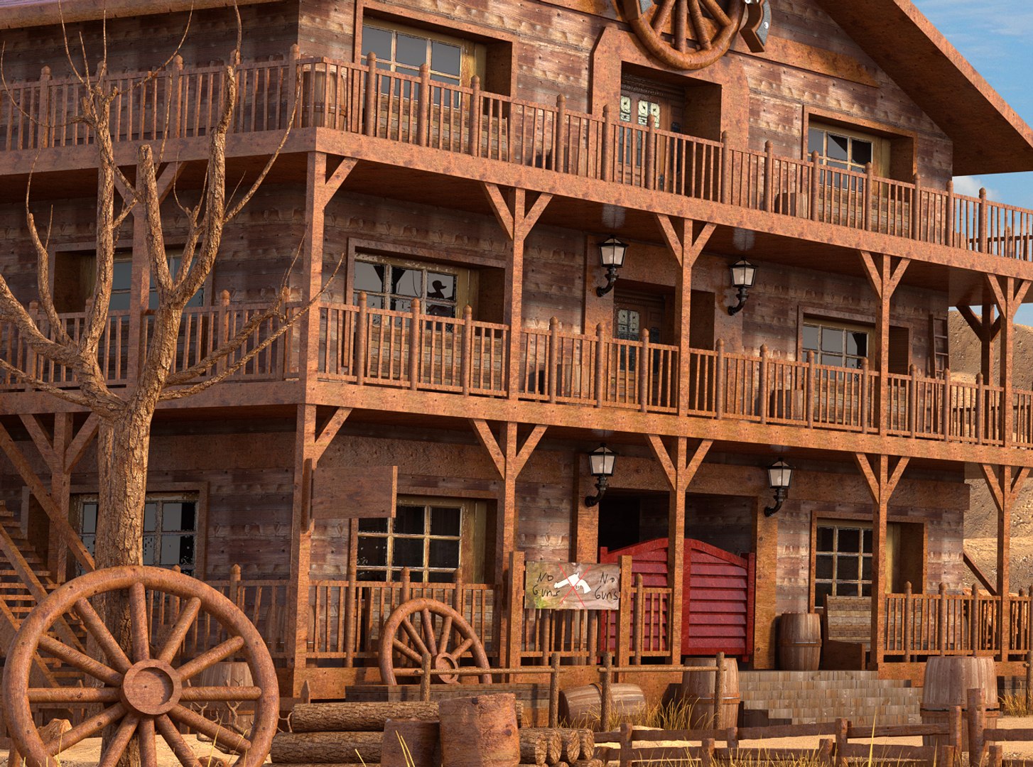 3D Western Ranch Landscape Model - TurboSquid 1243221