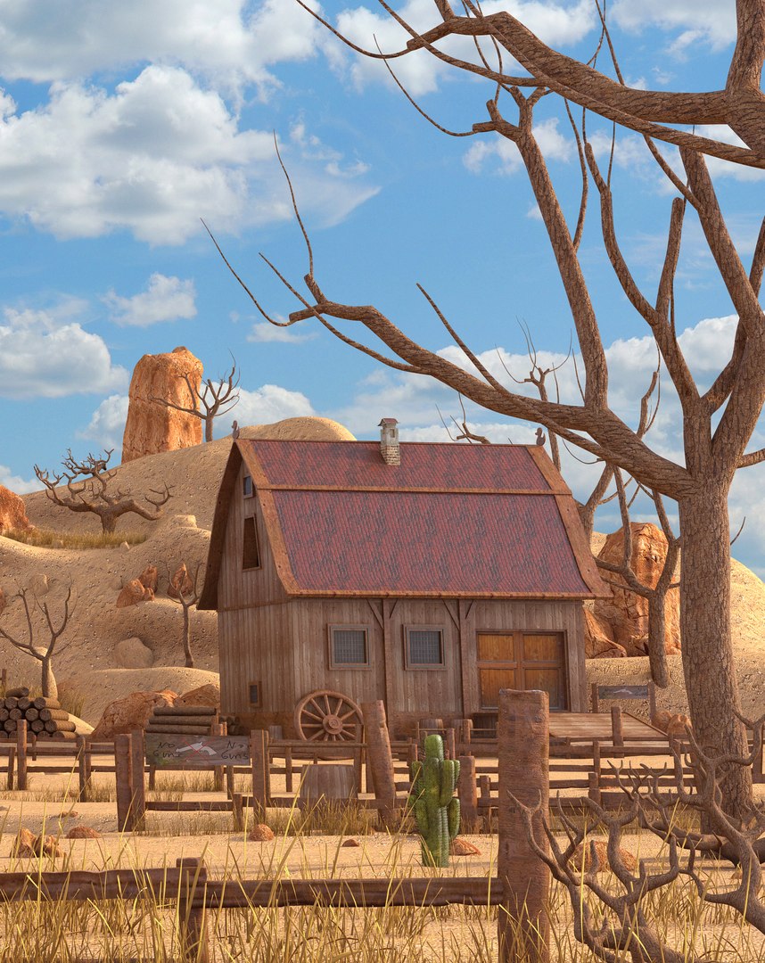 3D Western Ranch Landscape Model - TurboSquid 1243221