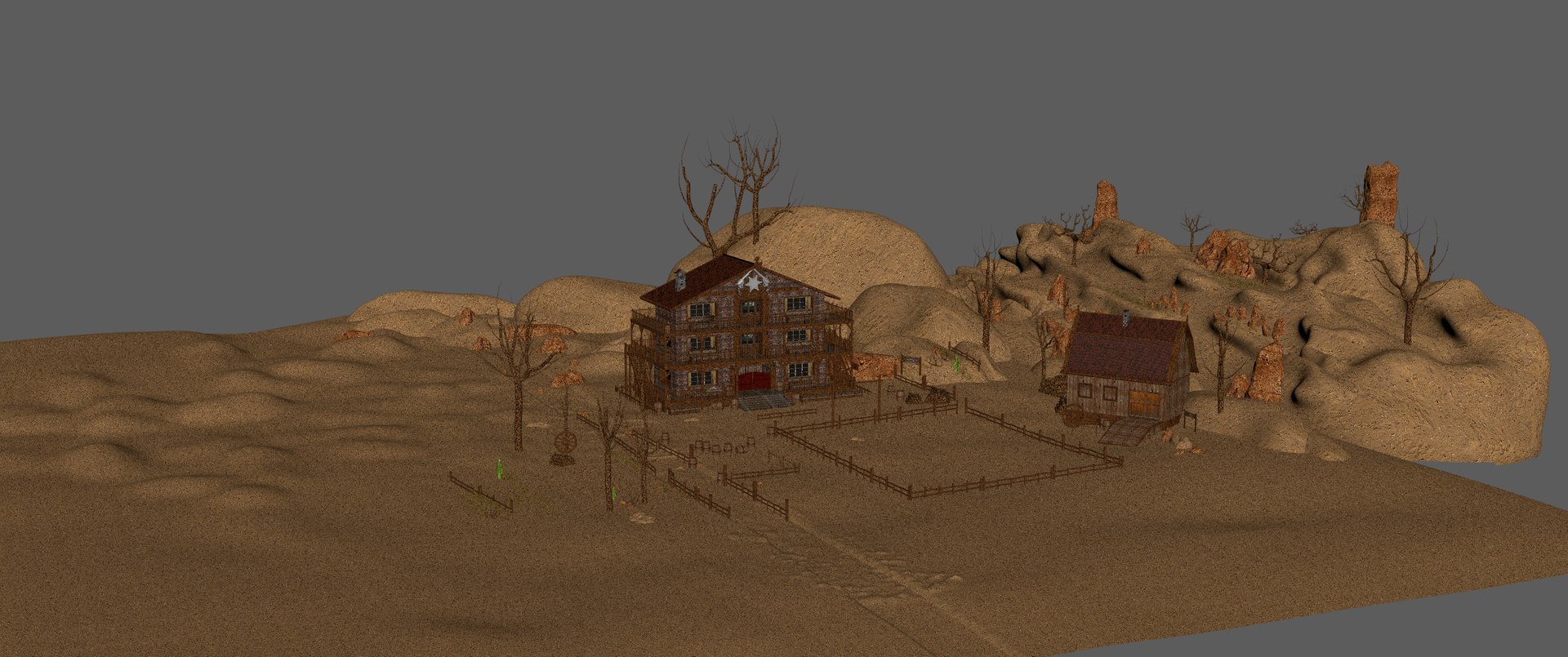 3D Western Ranch Landscape Model - TurboSquid 1243221