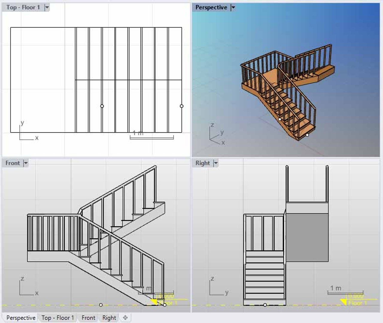 3D Rhino Parametric Stair - TurboSquid 1603084