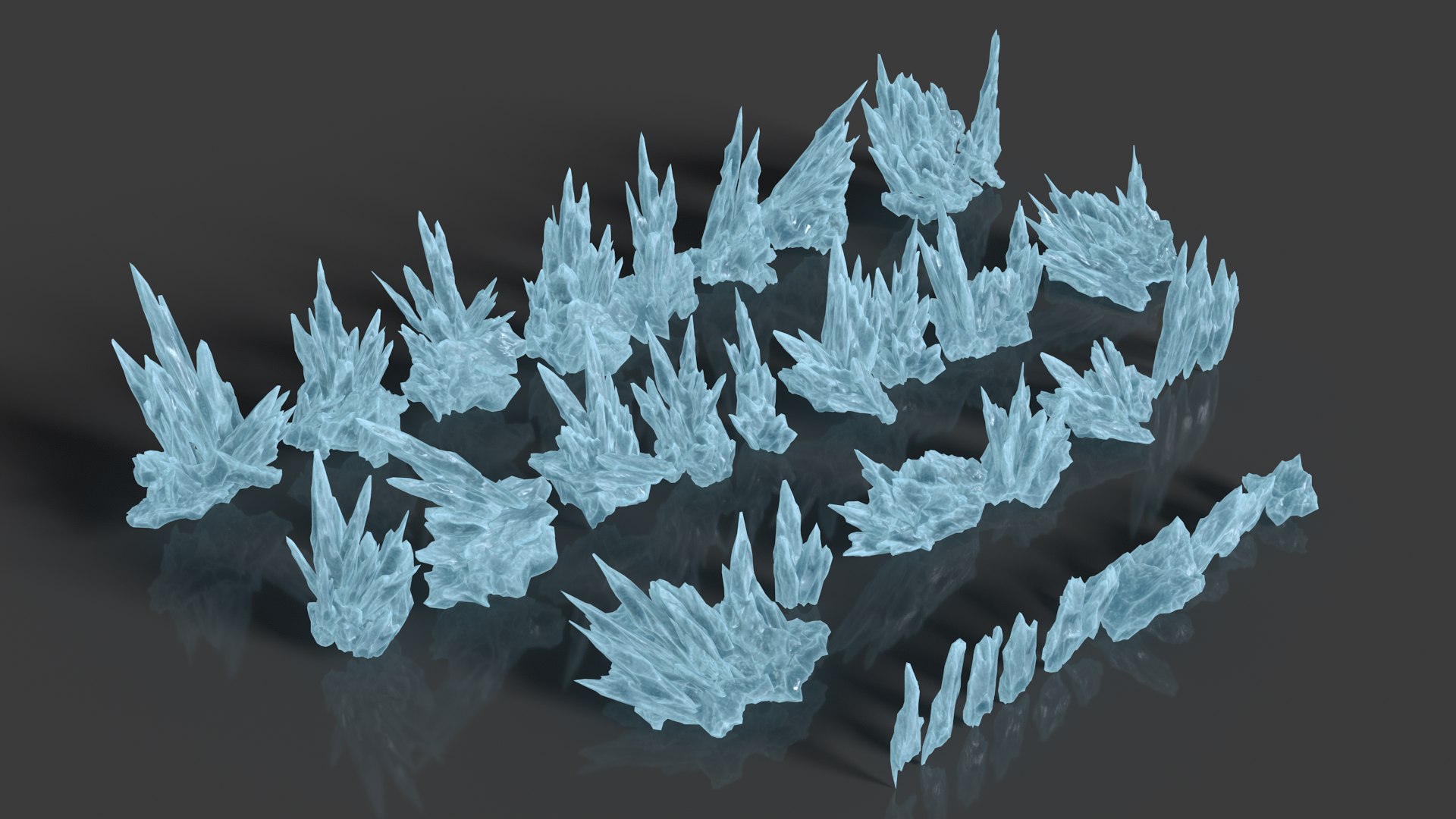 3D 40 Low Poly Spiky Ice Cave Modulars - 241002 - TurboSquid 2288014