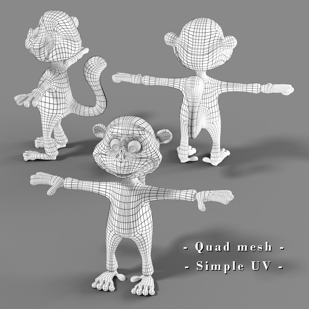 Cartoon Monkey 3D Model 3D - TurboSquid 2179087