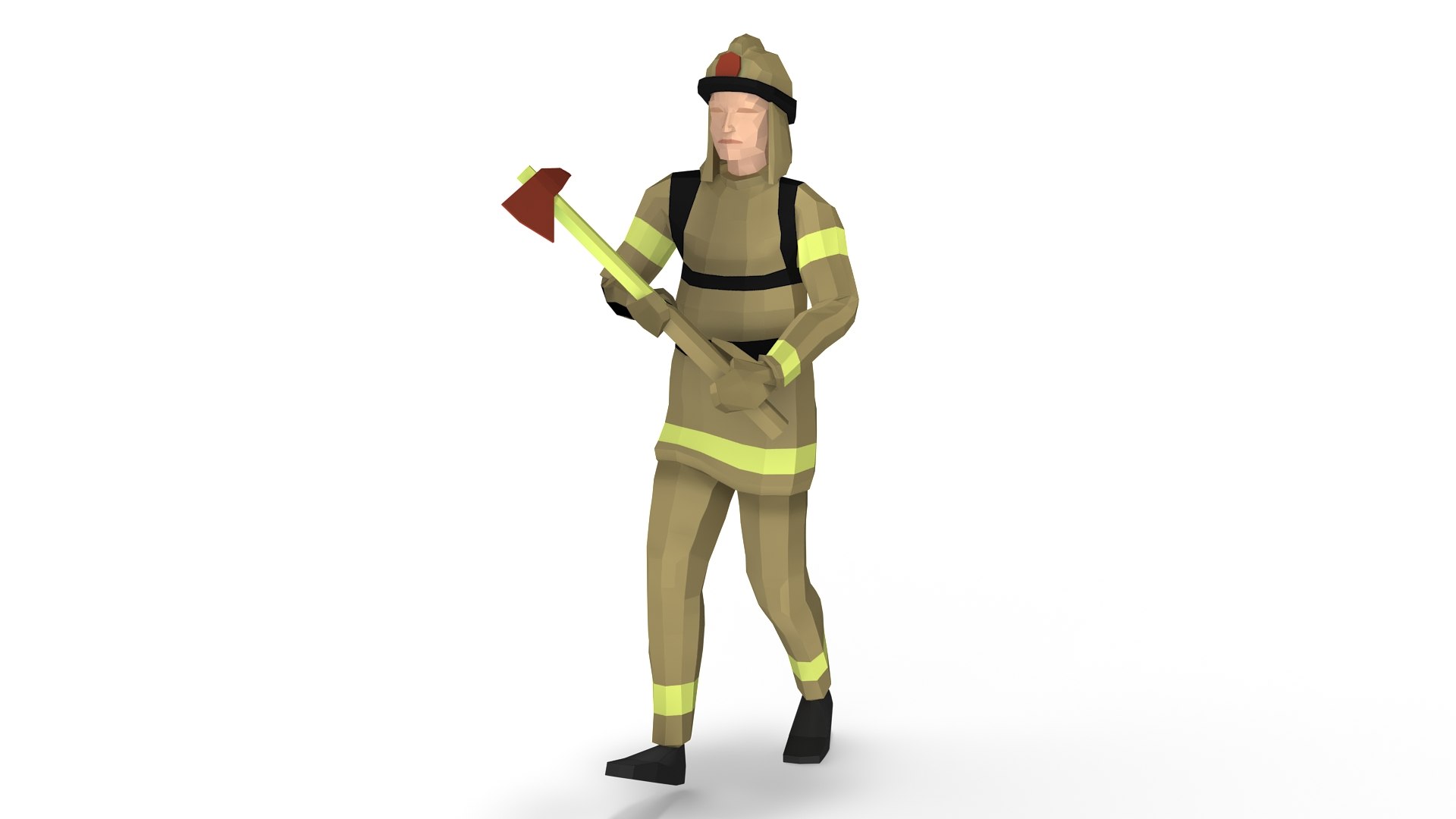3D Firefighter Low Poly Rigged For Cinema 4D - TurboSquid 2189199