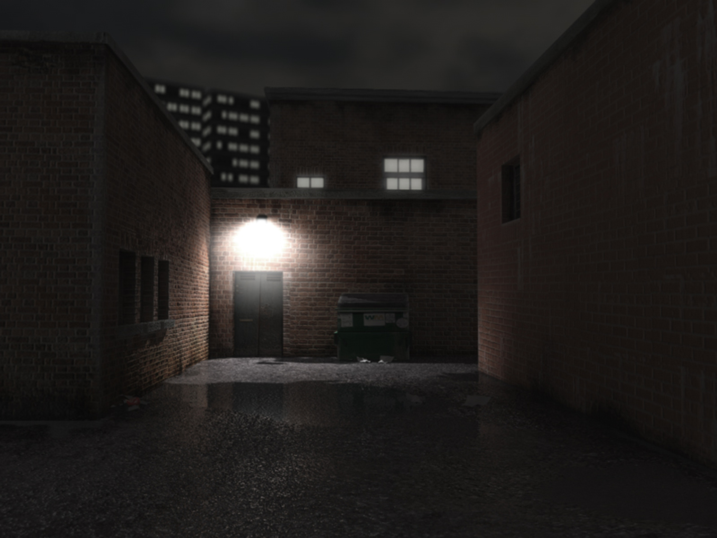 3d model alleyway scene city