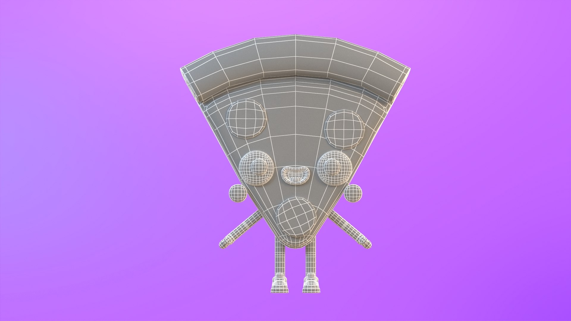 3D Cute Cartoon Pizza Model - TurboSquid 1705319