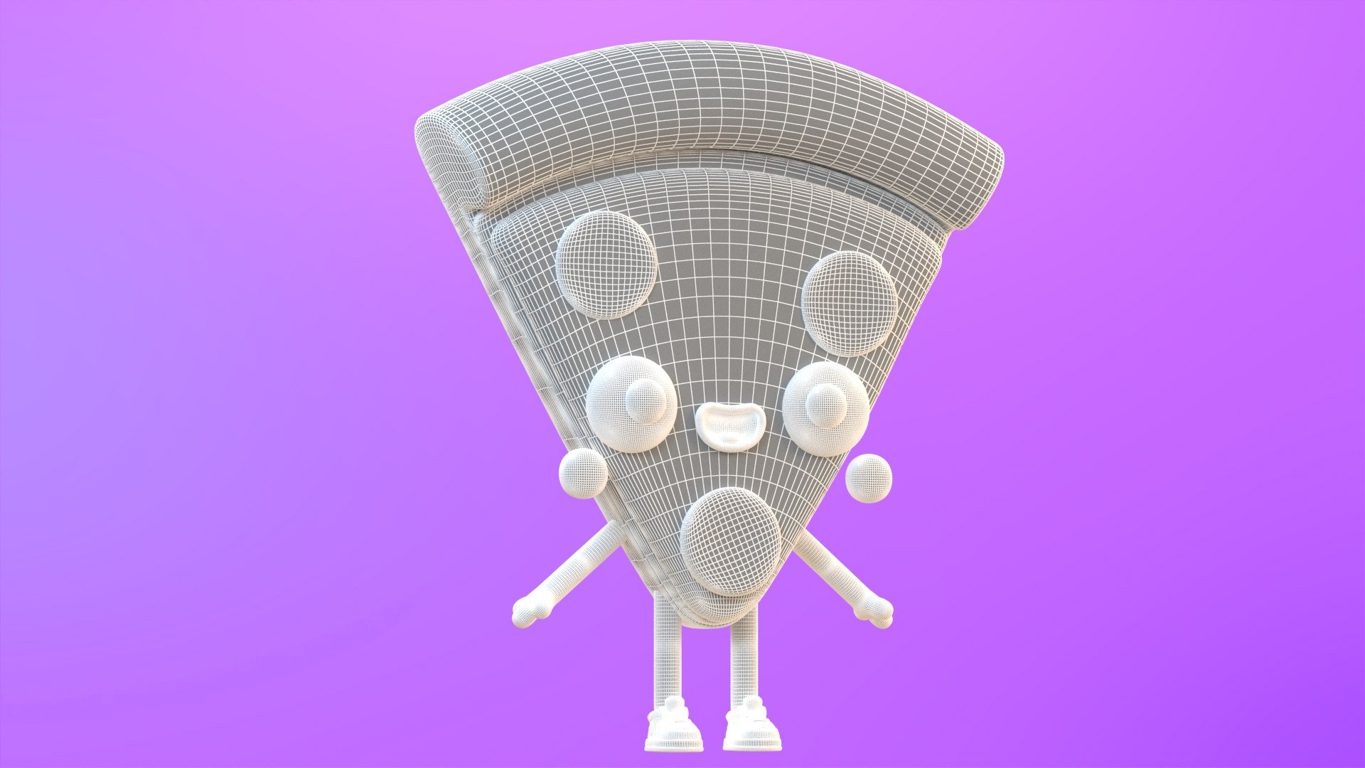 3D Cute Cartoon Pizza Model - TurboSquid 1705319