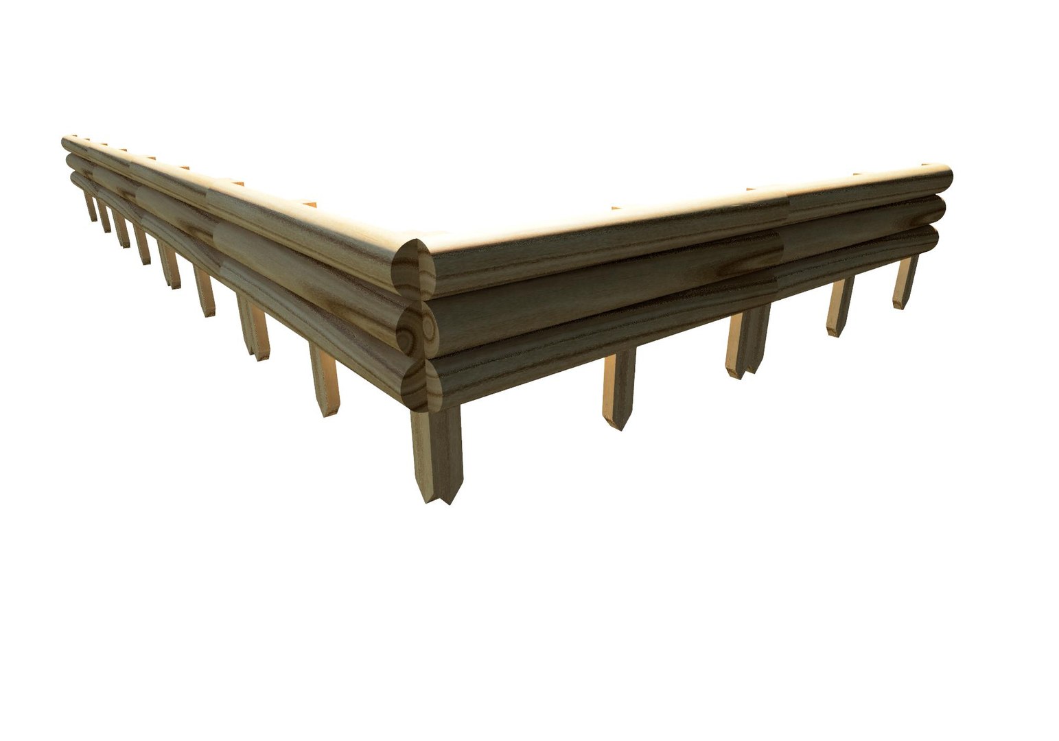 3D Wood log barrier model - TurboSquid 1964336