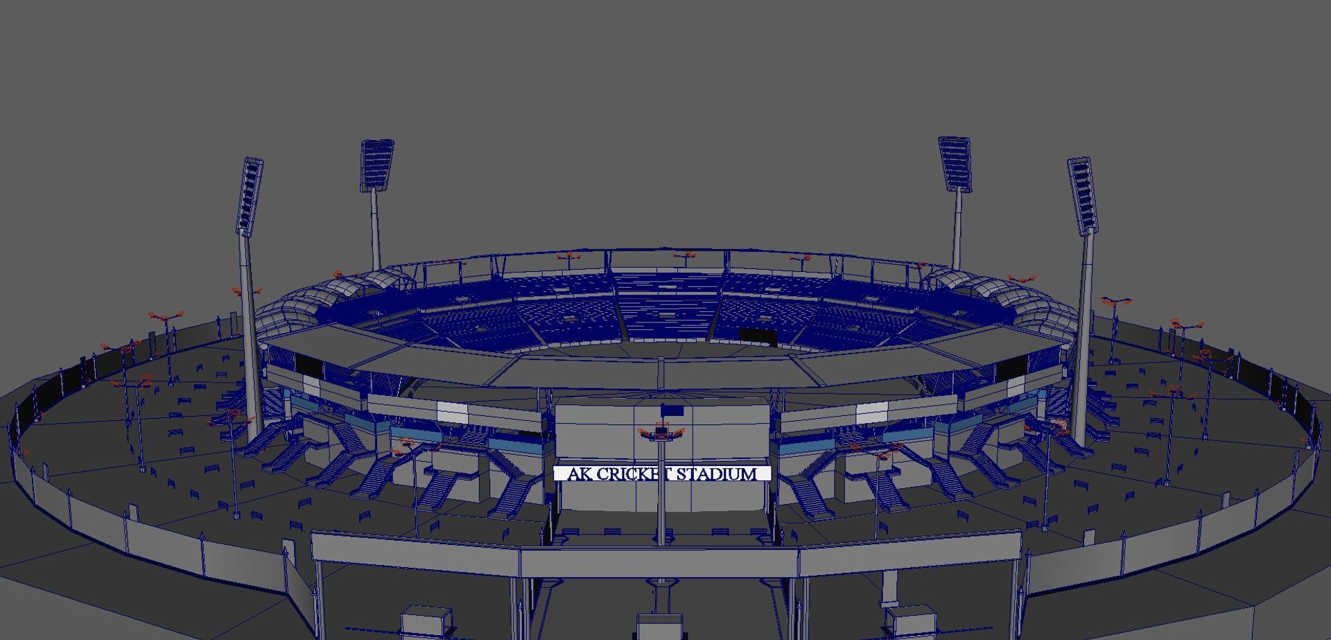 3D Cricket Stadium - TurboSquid 1696652