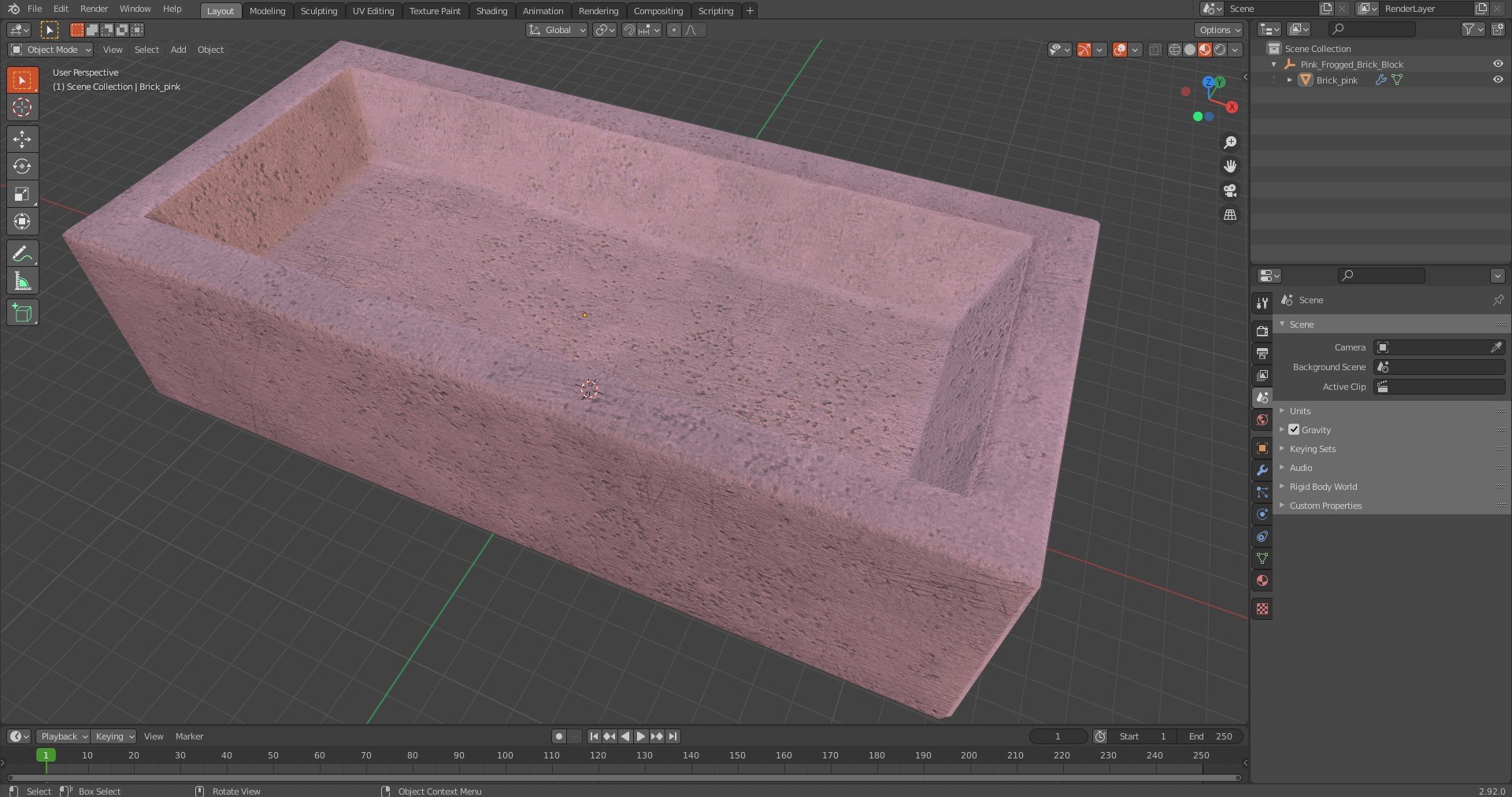 3D Pink Frogged Brick Block - TurboSquid 2145566