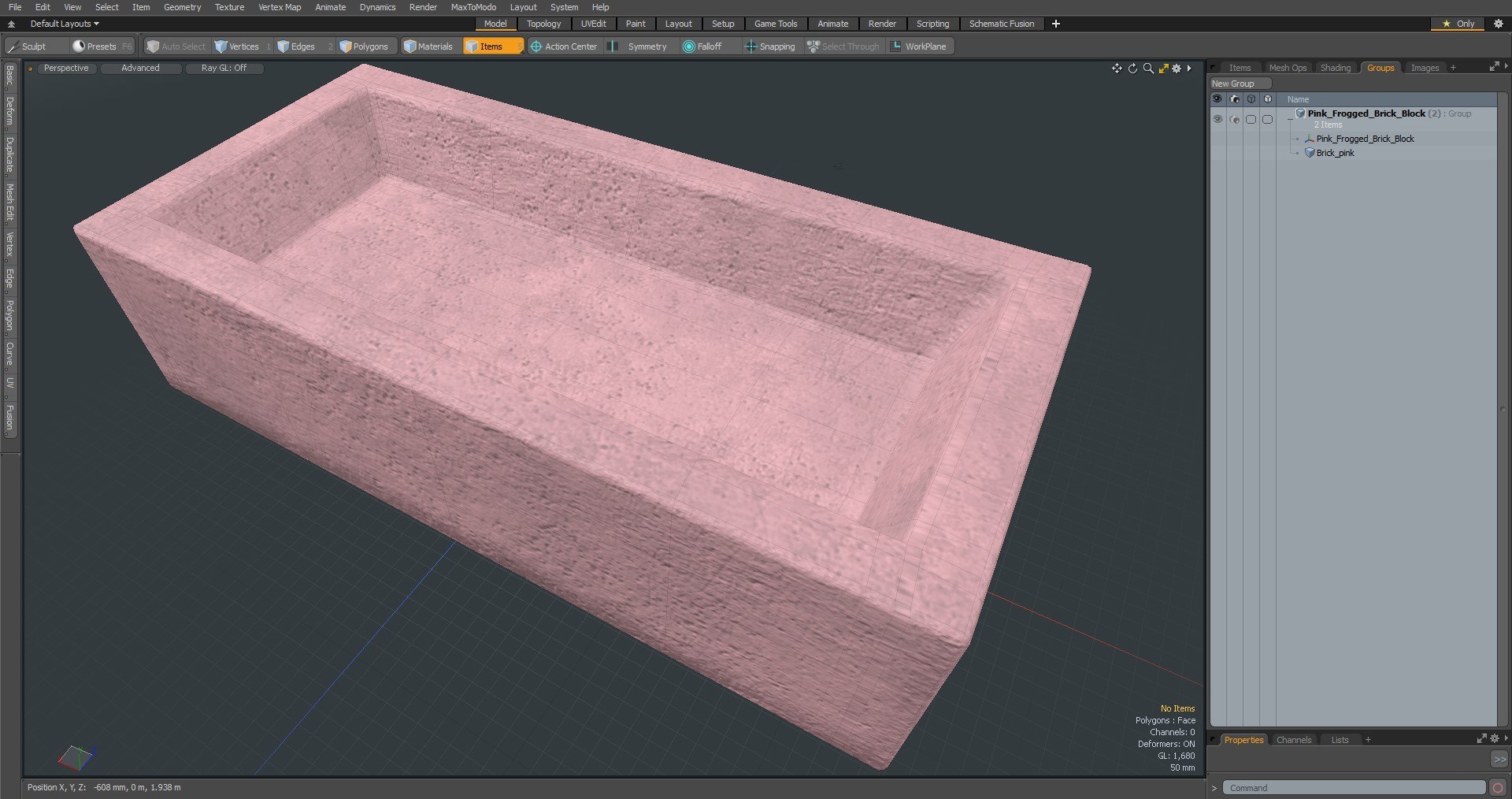 3D Pink Frogged Brick Block - TurboSquid 2145566