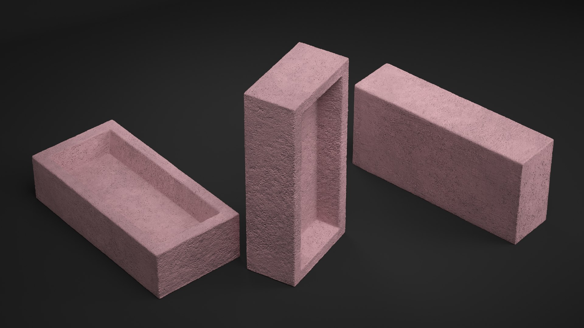 3D Pink Frogged Brick Block - TurboSquid 2145566