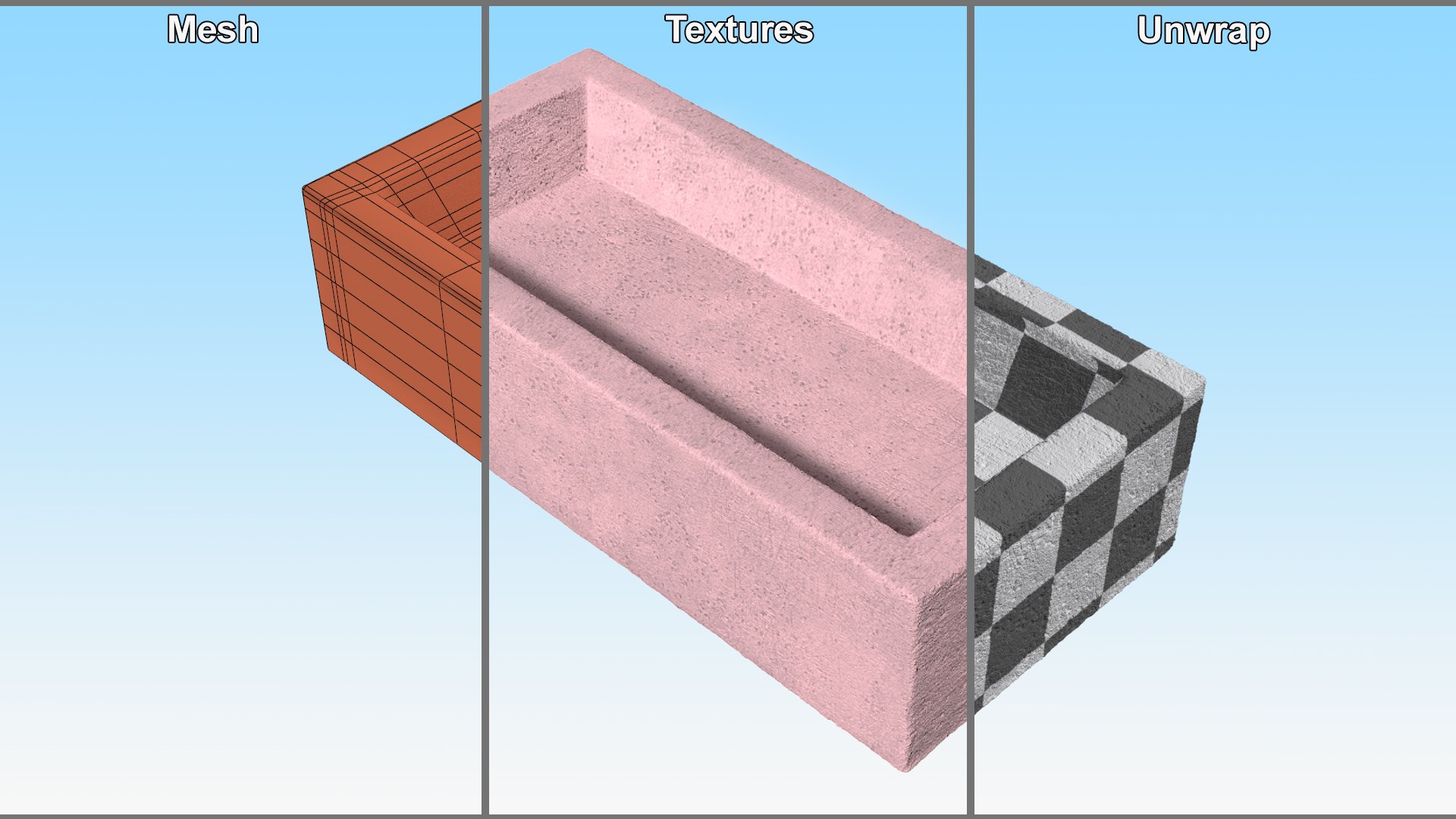 3D Pink Frogged Brick Block - TurboSquid 2145566