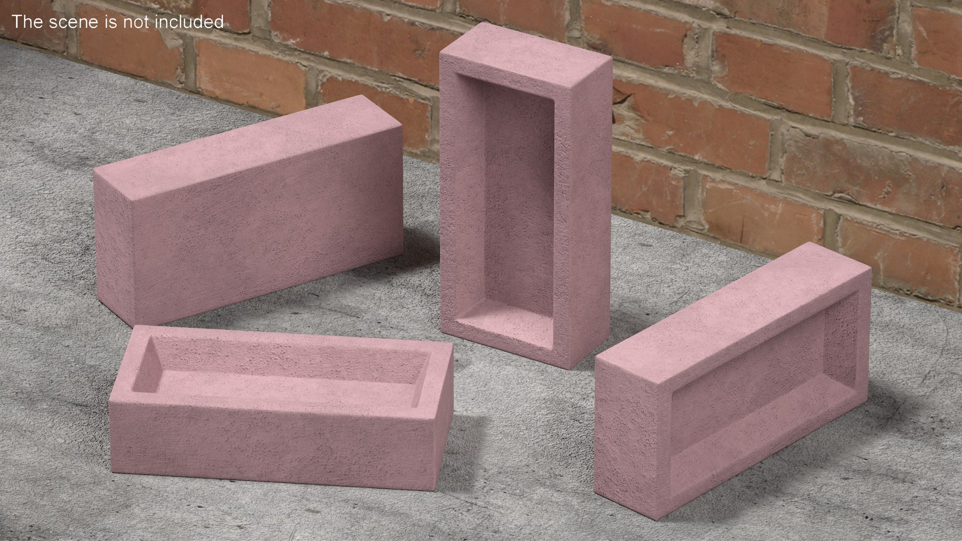 3D Pink Frogged Brick Block - TurboSquid 2145566
