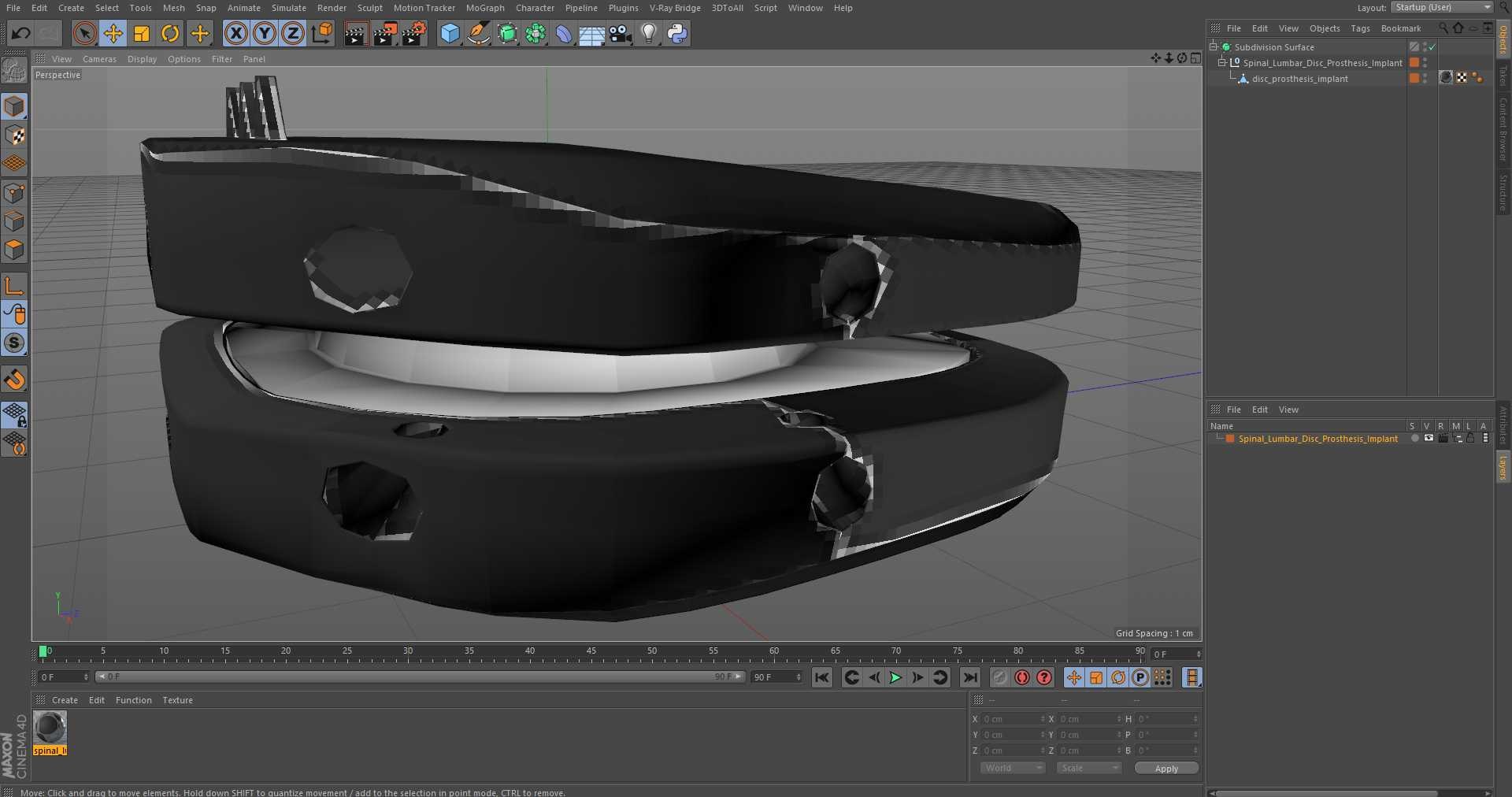 Spinal Lumbar Disc Prosthesis Implant 3D - TurboSquid 2205564