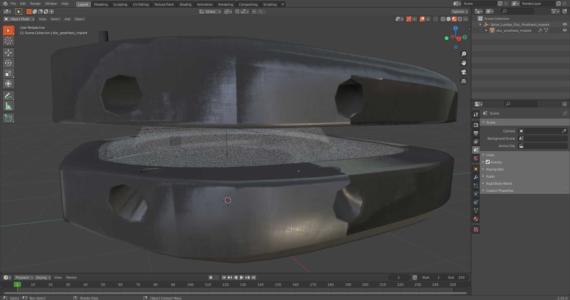 Spinal Lumbar Disc Prosthesis Implant 3D - TurboSquid 2205564