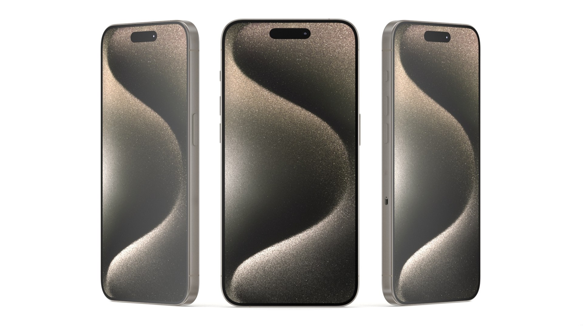 Apple IPhone 15 Pro Natural Titanium 3D - TurboSquid 2129179