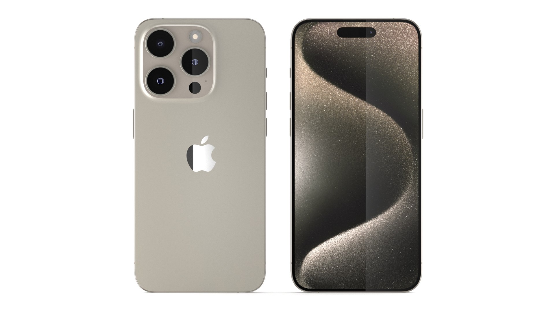 Apple IPhone 15 Pro Natural Titanium 3D - TurboSquid 2129179