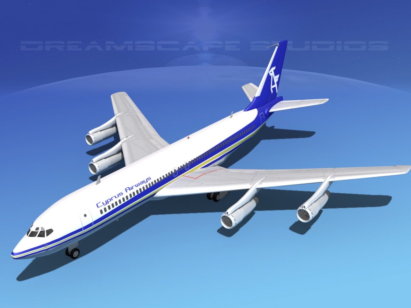 3d 707-320 airlines boeing 707 model