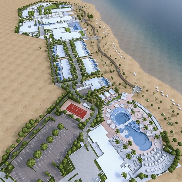 Hotel Beach Resort 3D model - TurboSquid 1751203