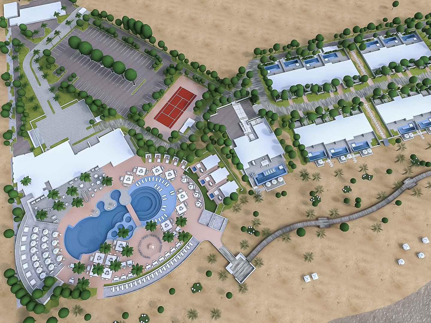 Beach Residence Resort 3D Model - TurboSquid 1822055