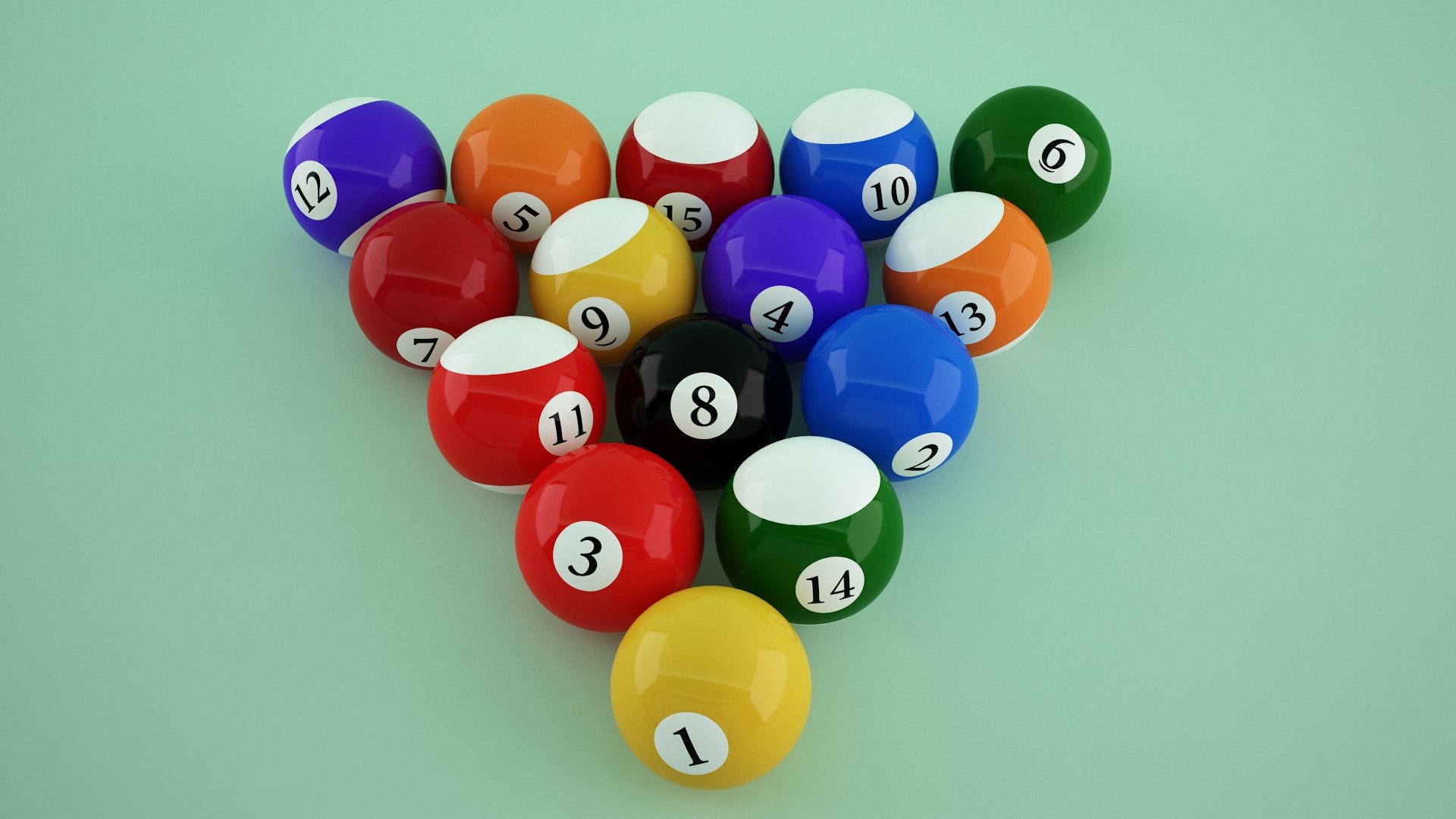3D Billiard Pool Balls And Triangle Rack Model - TurboSquid 1949322