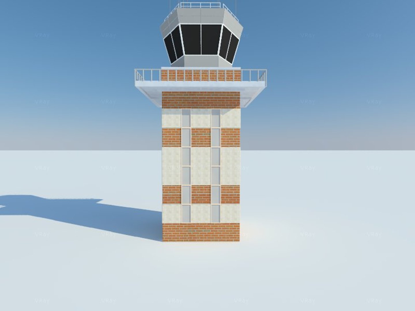 Airport Tower 3d Model