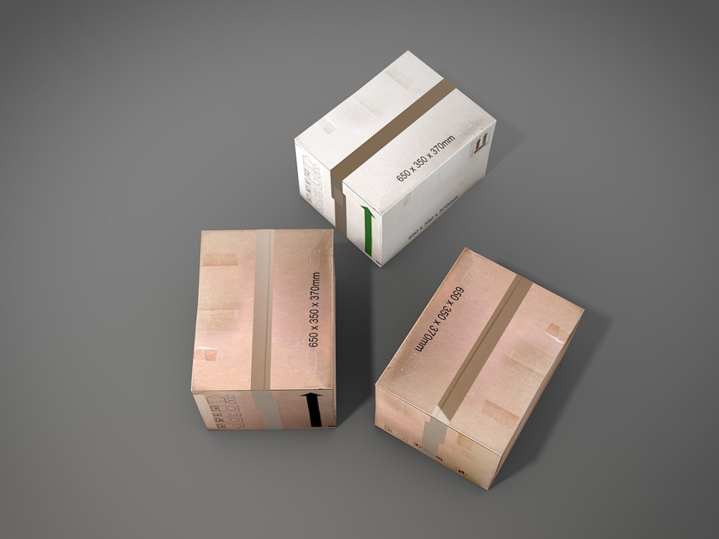 3d cardboard box model