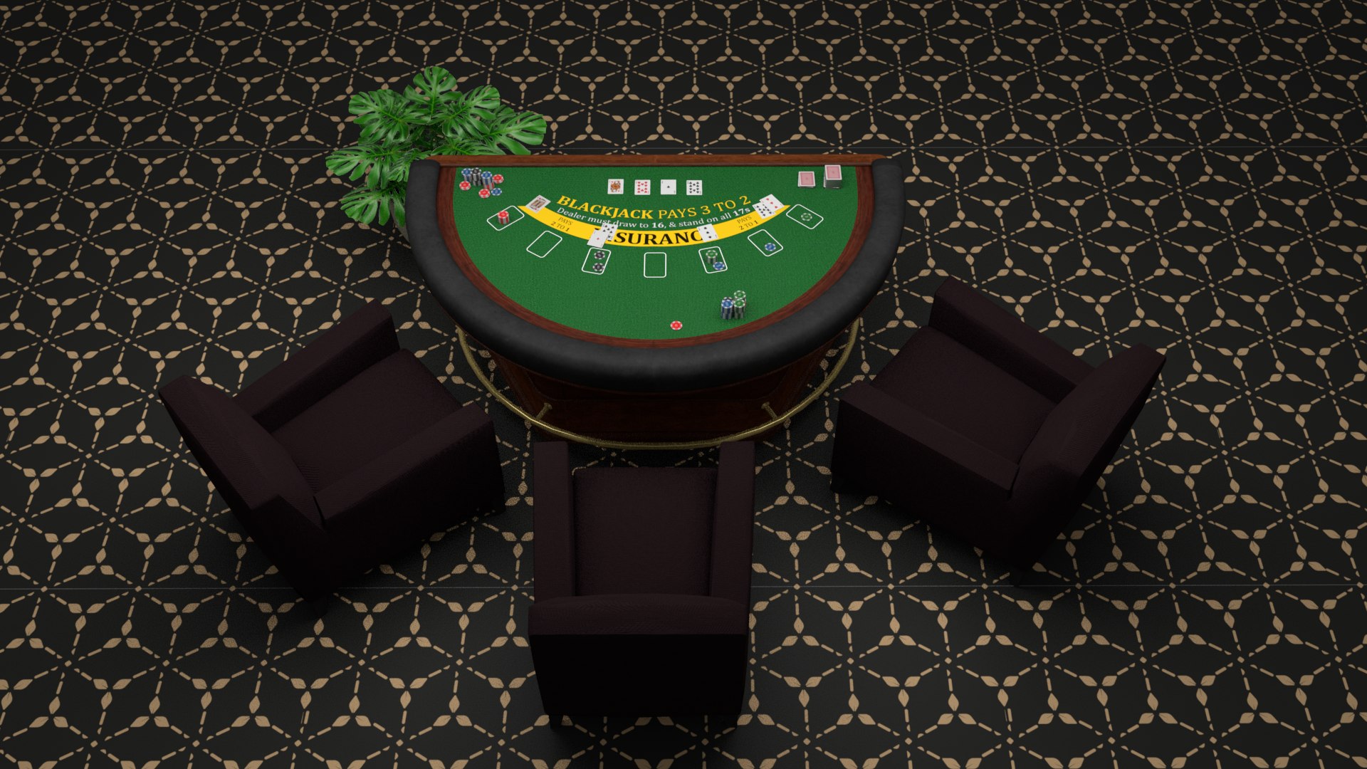 3D Roulette Table - TurboSquid 1701922