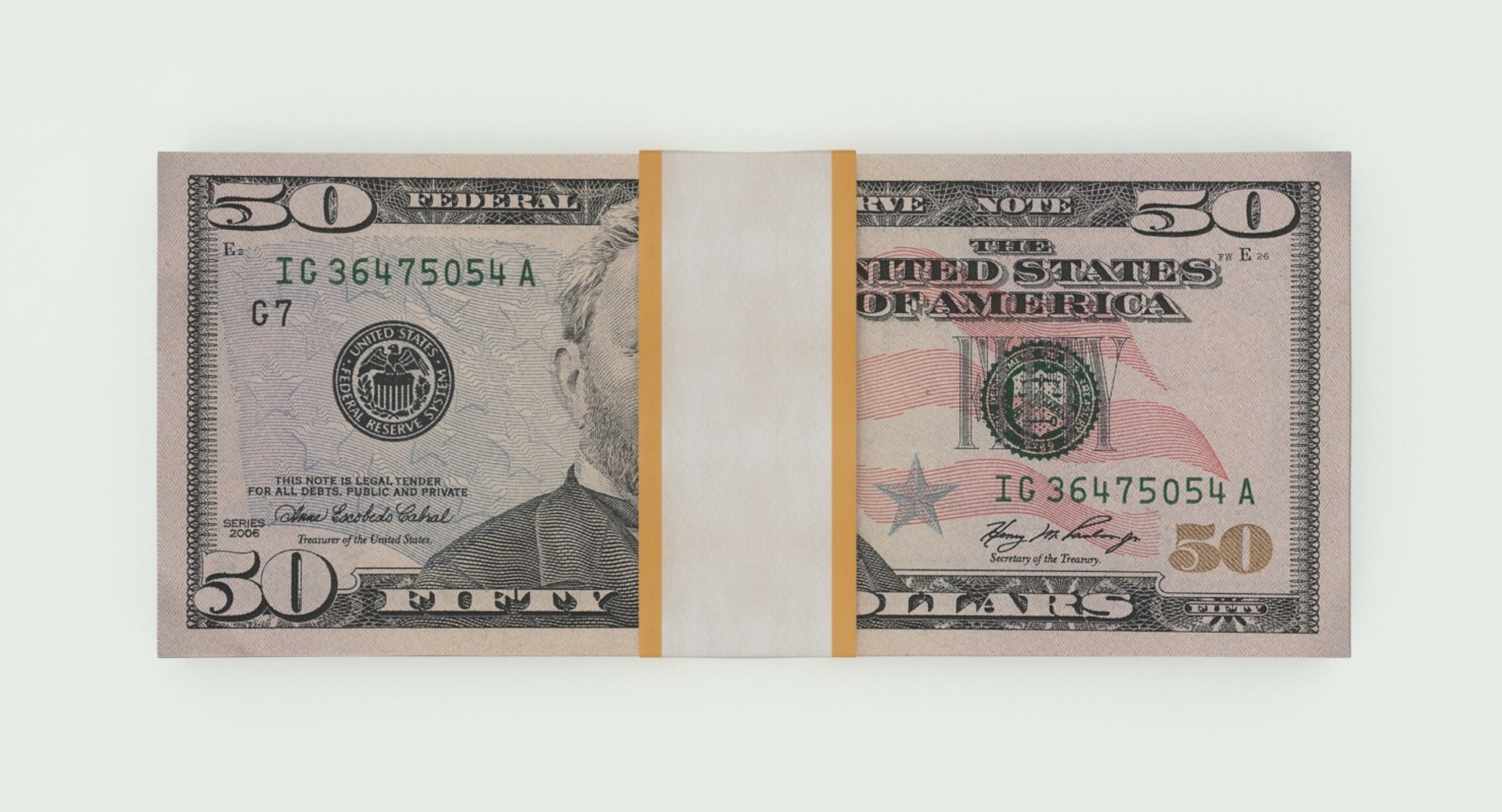 3d 50 Dollar Bill Pack