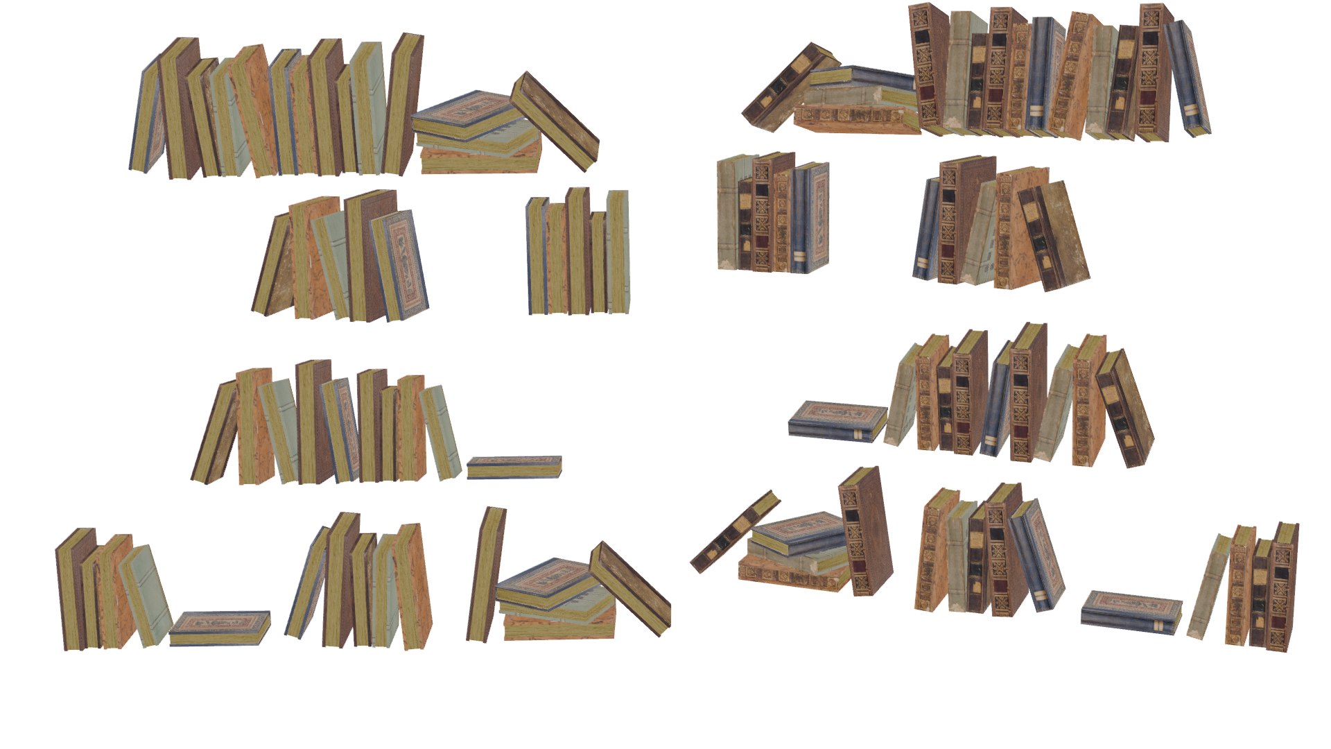 Low Poly Books And Scrolls Pack 3D Model - TurboSquid 2214090