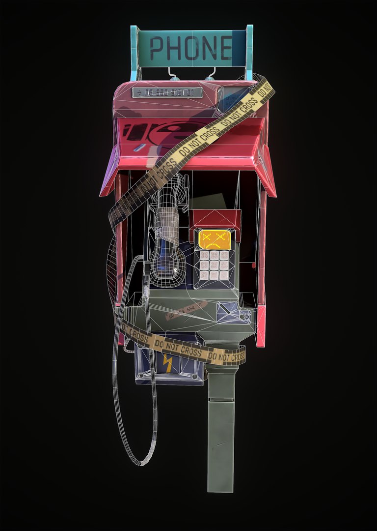 3D Model Stylized Phone Booth - TurboSquid 2155287