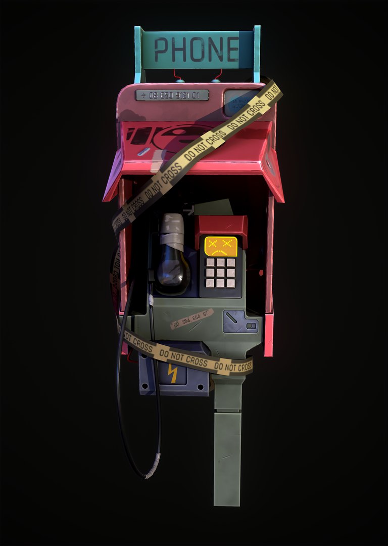 3D Model Stylized Phone Booth - TurboSquid 2155287
